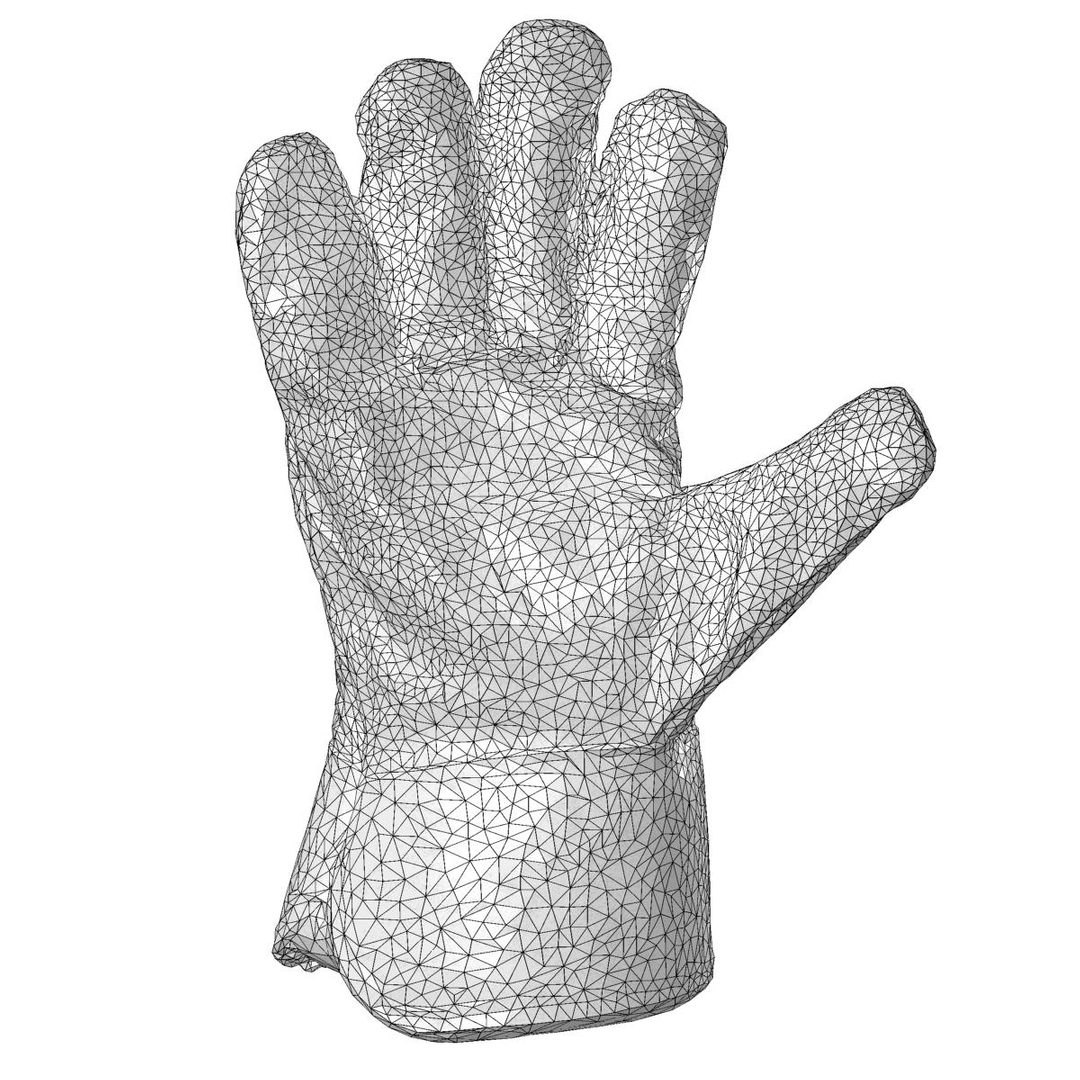 Protective Gloves Yellow Suede 3d Model