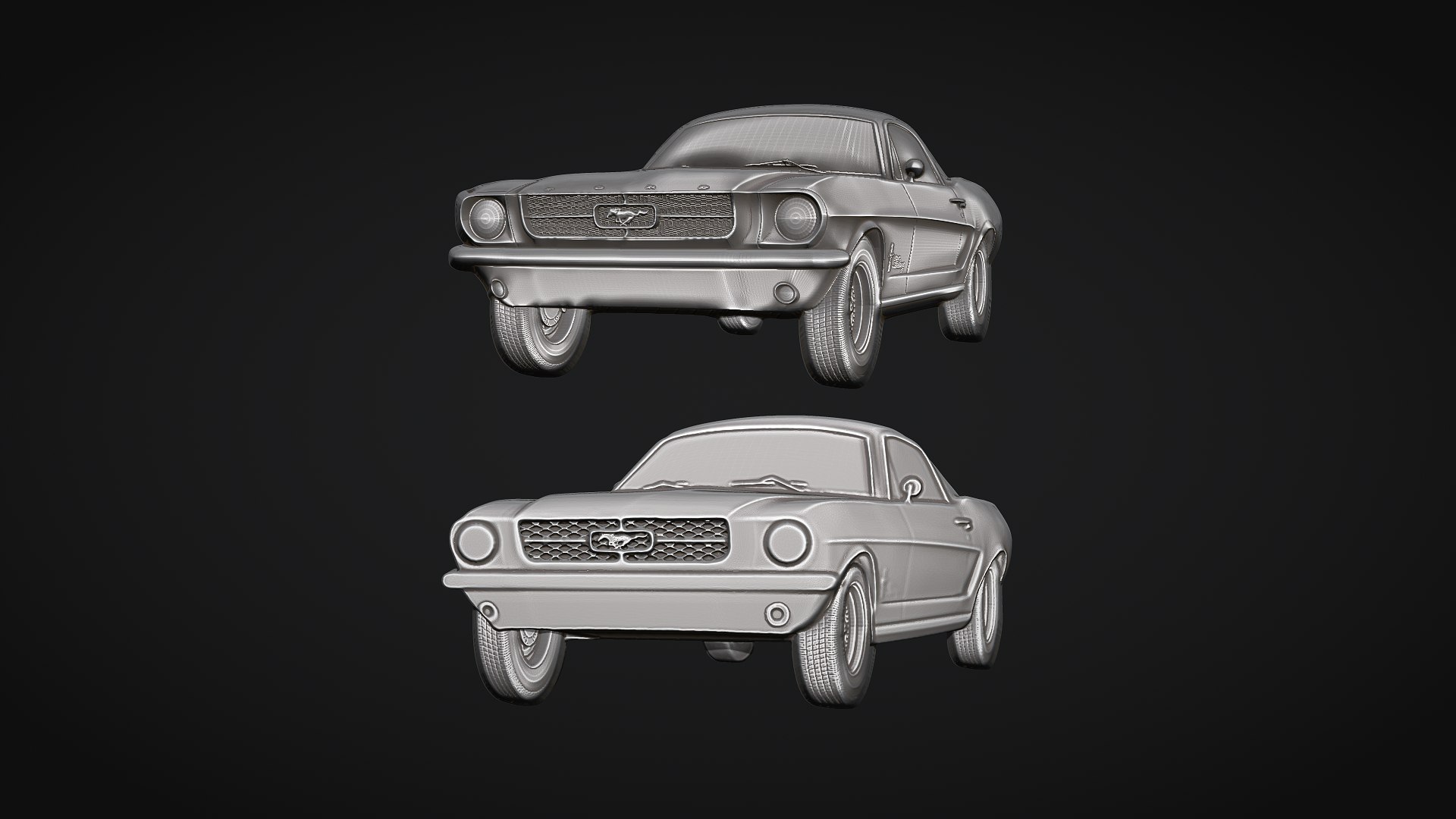 3D Mustang Car Bas Relief 3d Print And Cnc Carving Model - TurboSquid ...