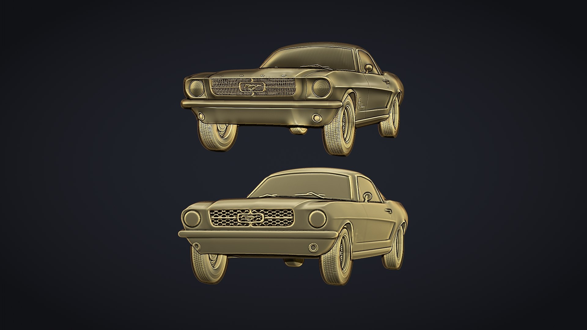 3D Mustang Car Bas Relief 3d Print And Cnc Carving Model - TurboSquid ...