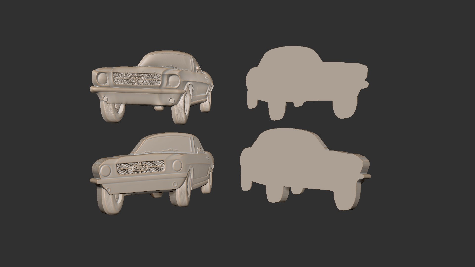 3D Mustang Car Bas Relief 3d Print And Cnc Carving Model - TurboSquid ...