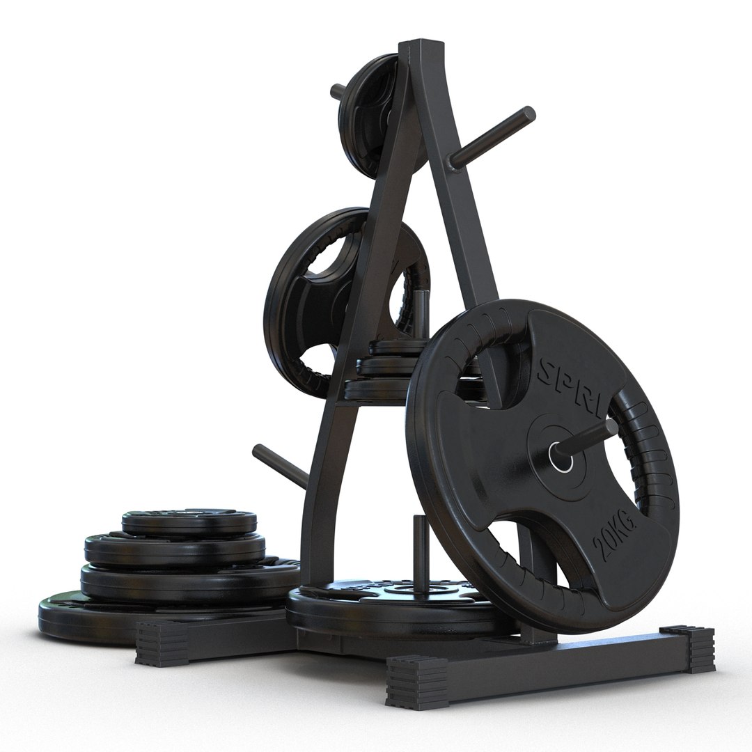 weight plate tree set 3d model