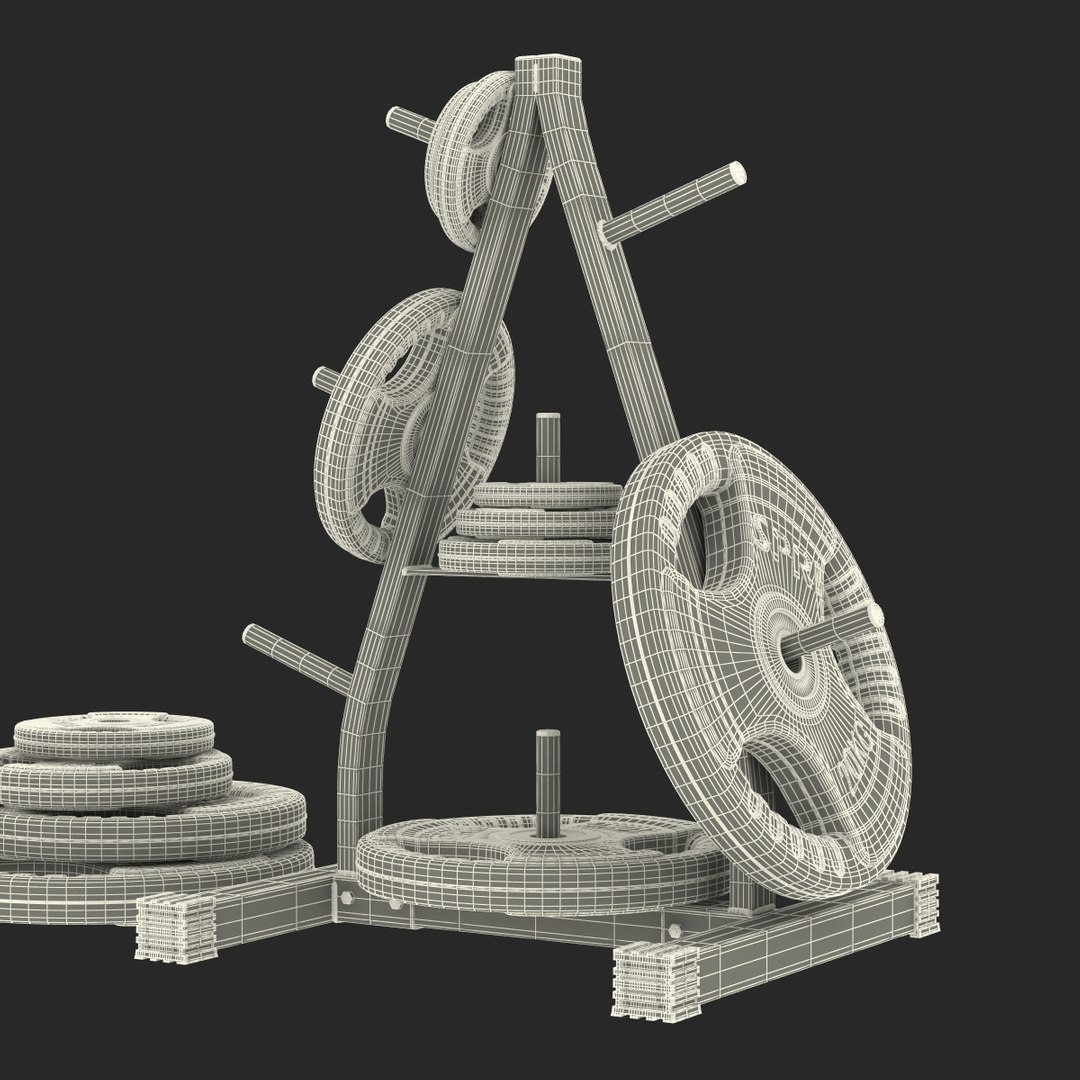 Weight Plate Tree Set 3d Model