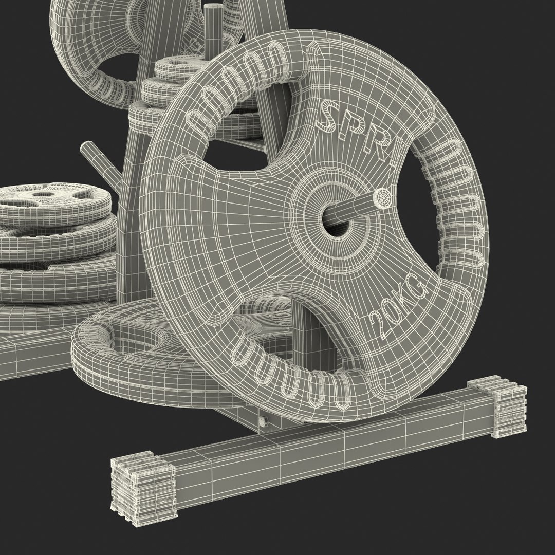 Weight Plate Tree Set 3d Model