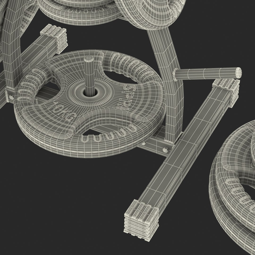 Weight Plate Tree Set 3d Model