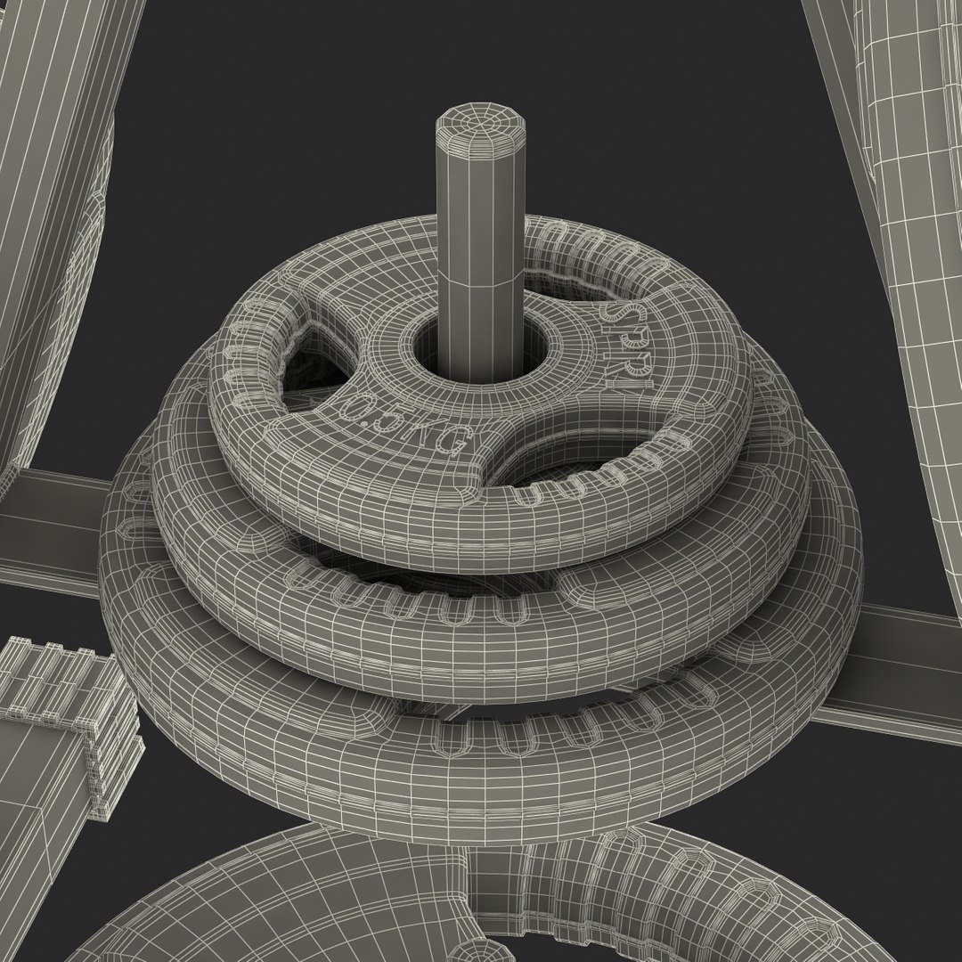 Weight Plate Tree Set 3d Model