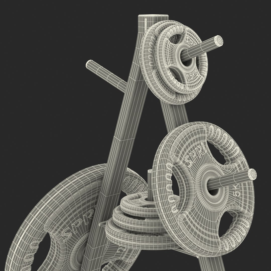 Weight Plate Tree Set 3d Model