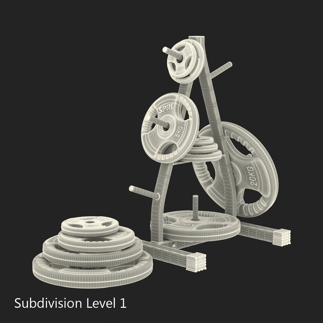 weight plate tree set 3d model