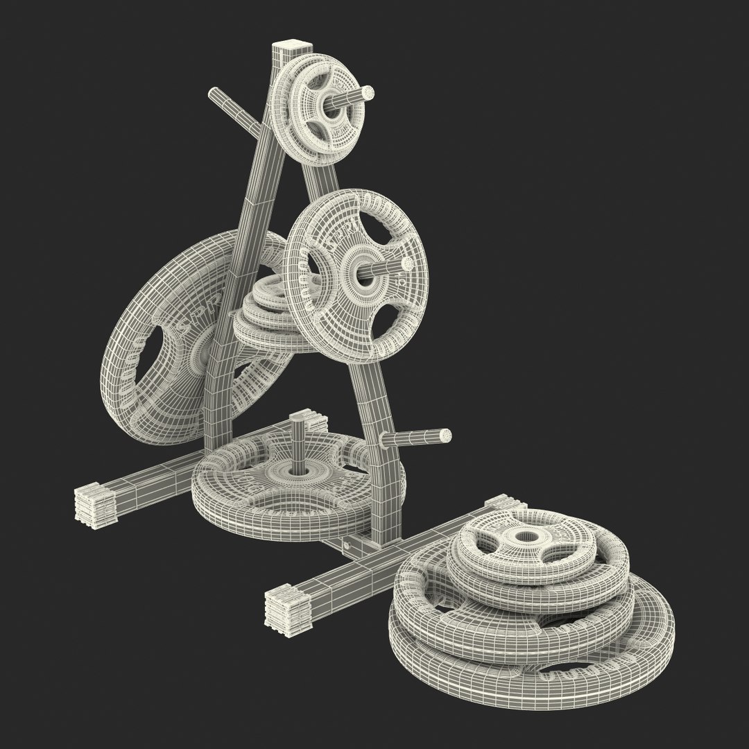 Weight Plate Tree Set 3d Model