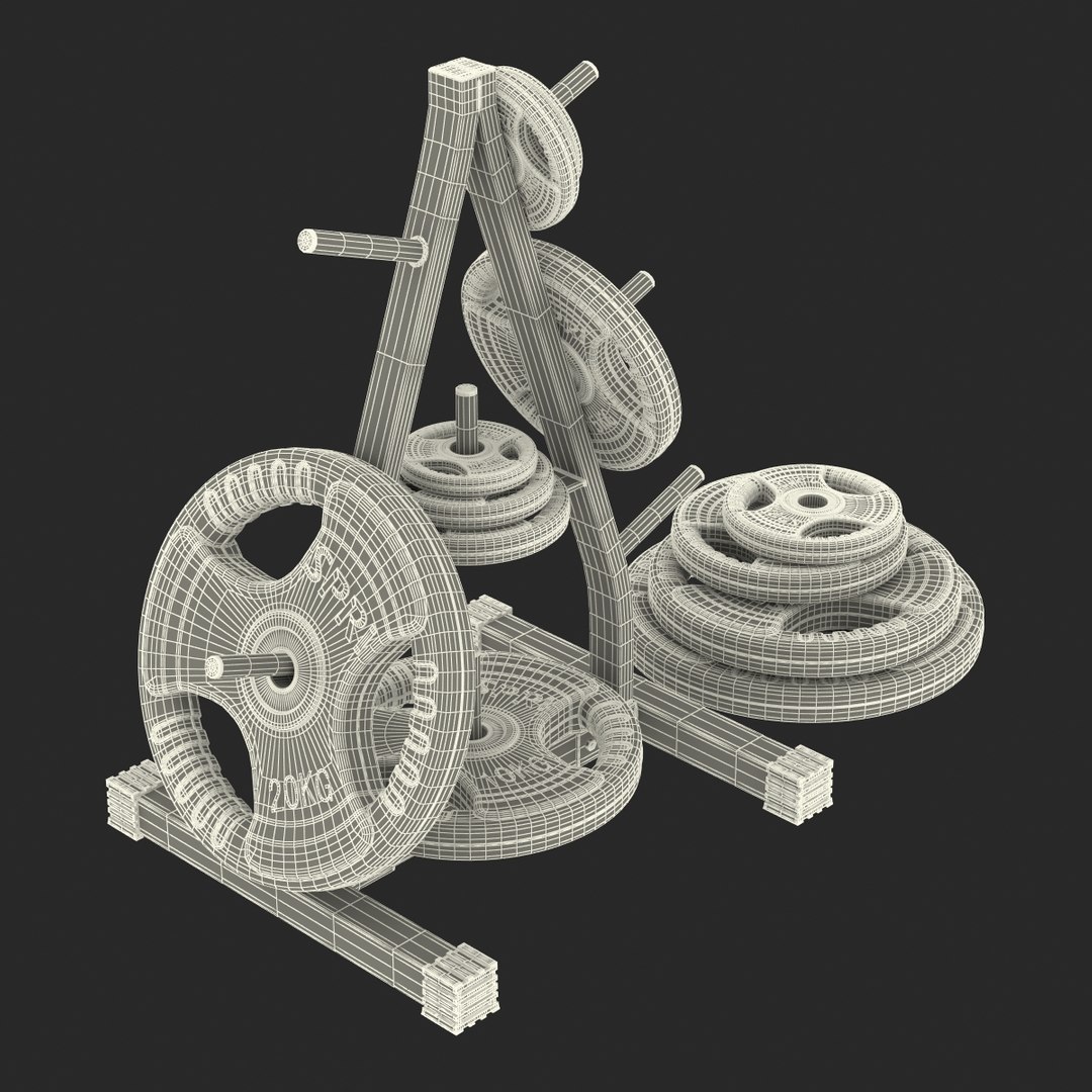 Weight Plate Tree Set 3d Model