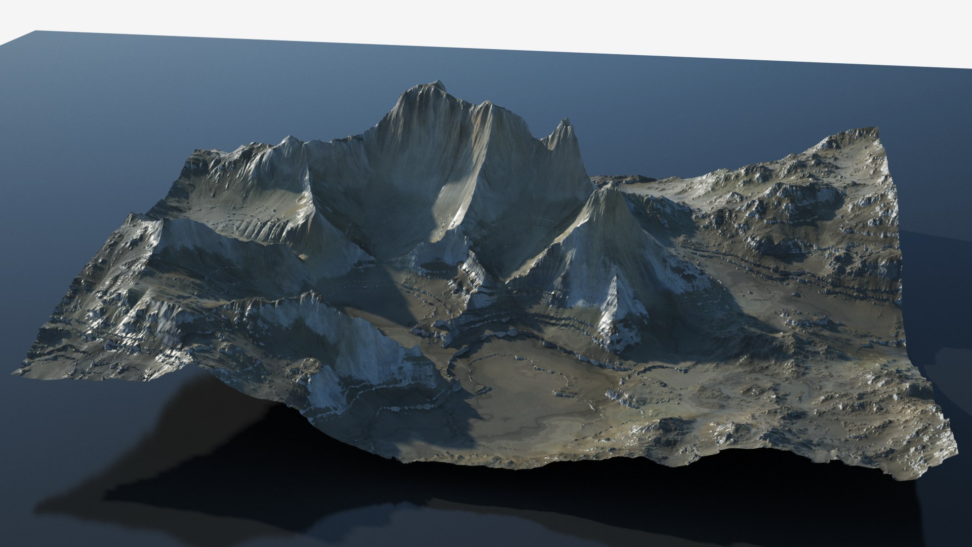 Highly Detailed Rocky Mountain And Valley Model - TurboSquid 2164493