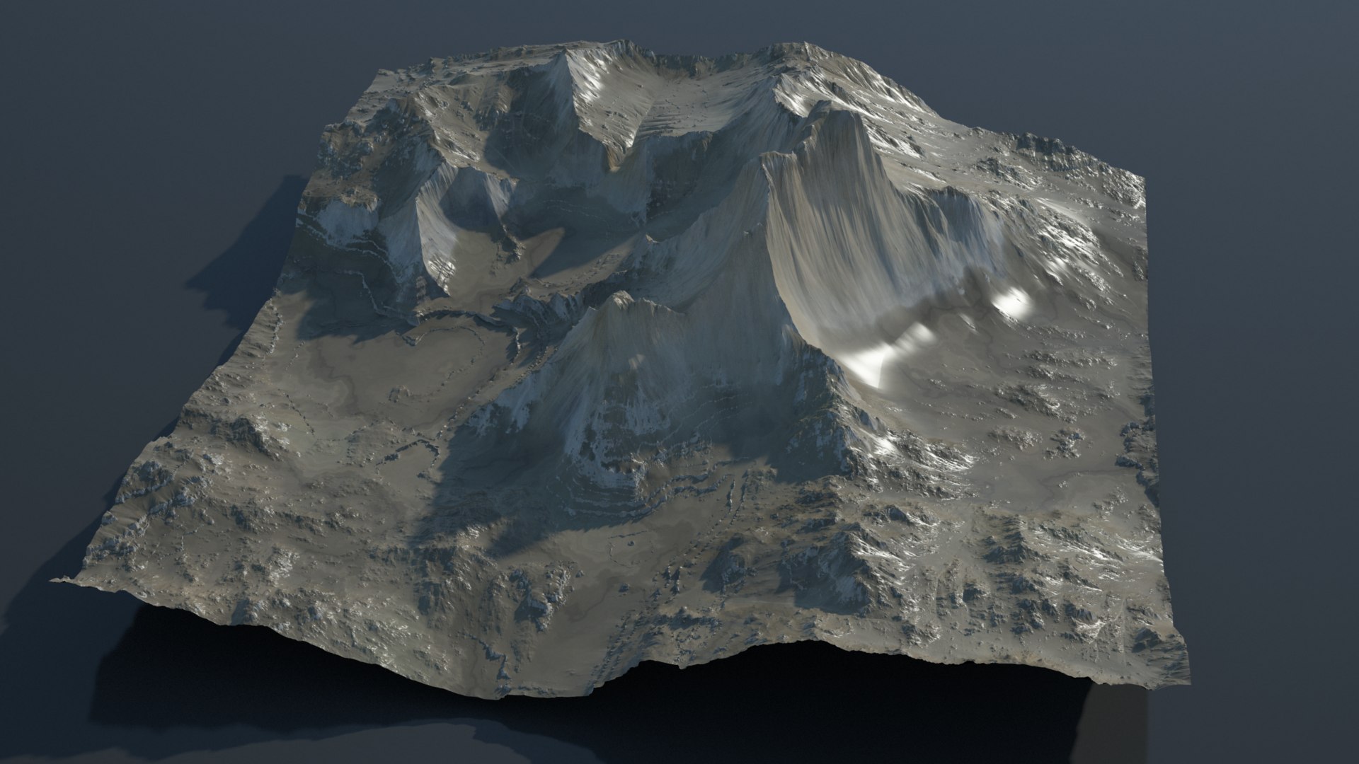 Highly Detailed Rocky Mountain And Valley Model - TurboSquid 2164493