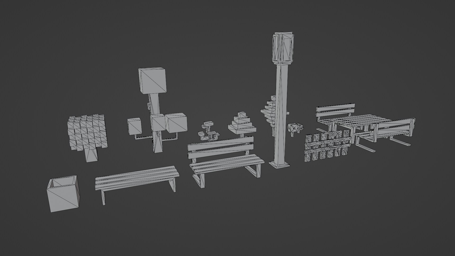 Voxel City Elements Lowpoly 3D model 3D - TurboSquid 1979603