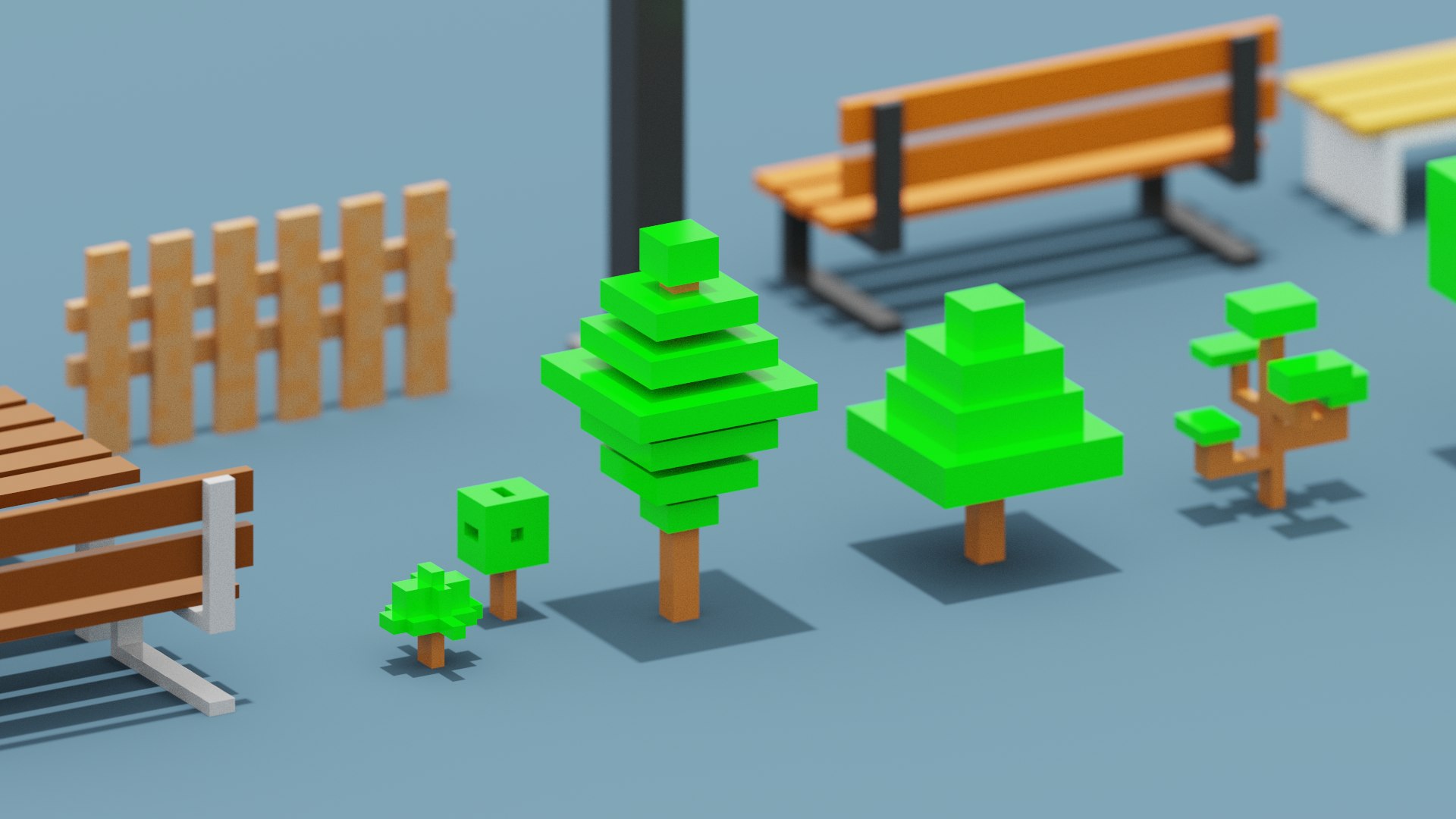 Voxel City Elements Lowpoly 3D model 3D - TurboSquid 1979603