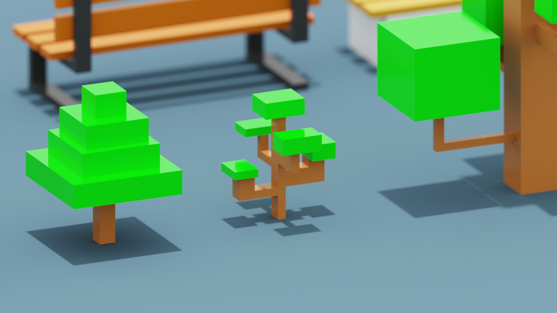 Voxel City Elements Lowpoly 3D model 3D - TurboSquid 1979603