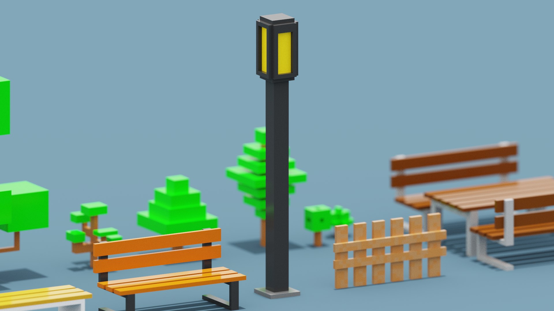 Voxel City Elements Lowpoly 3D model 3D - TurboSquid 1979603