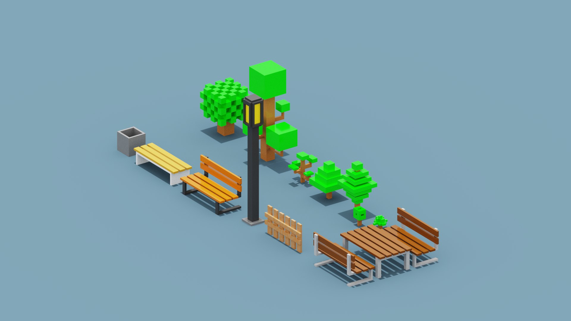 Voxel City Elements Lowpoly 3D model 3D - TurboSquid 1979603