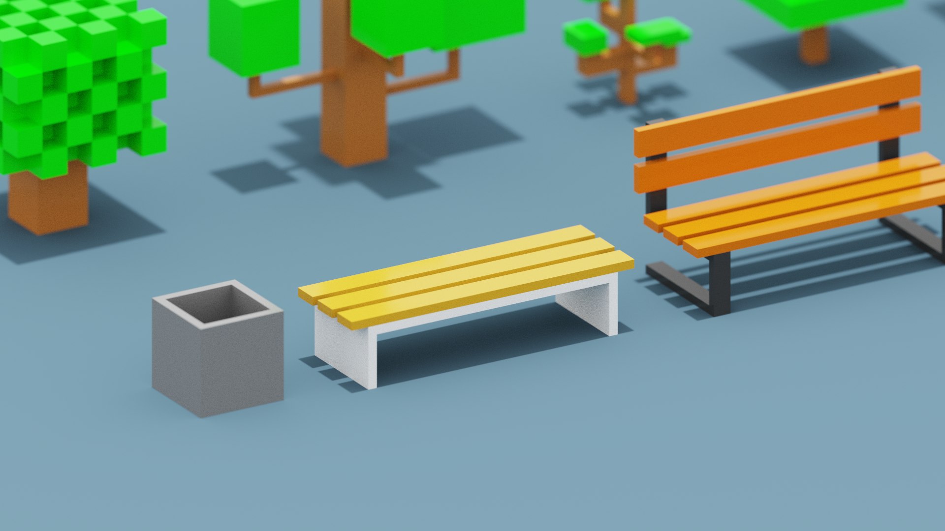 Voxel City Elements Lowpoly 3D model 3D - TurboSquid 1979603