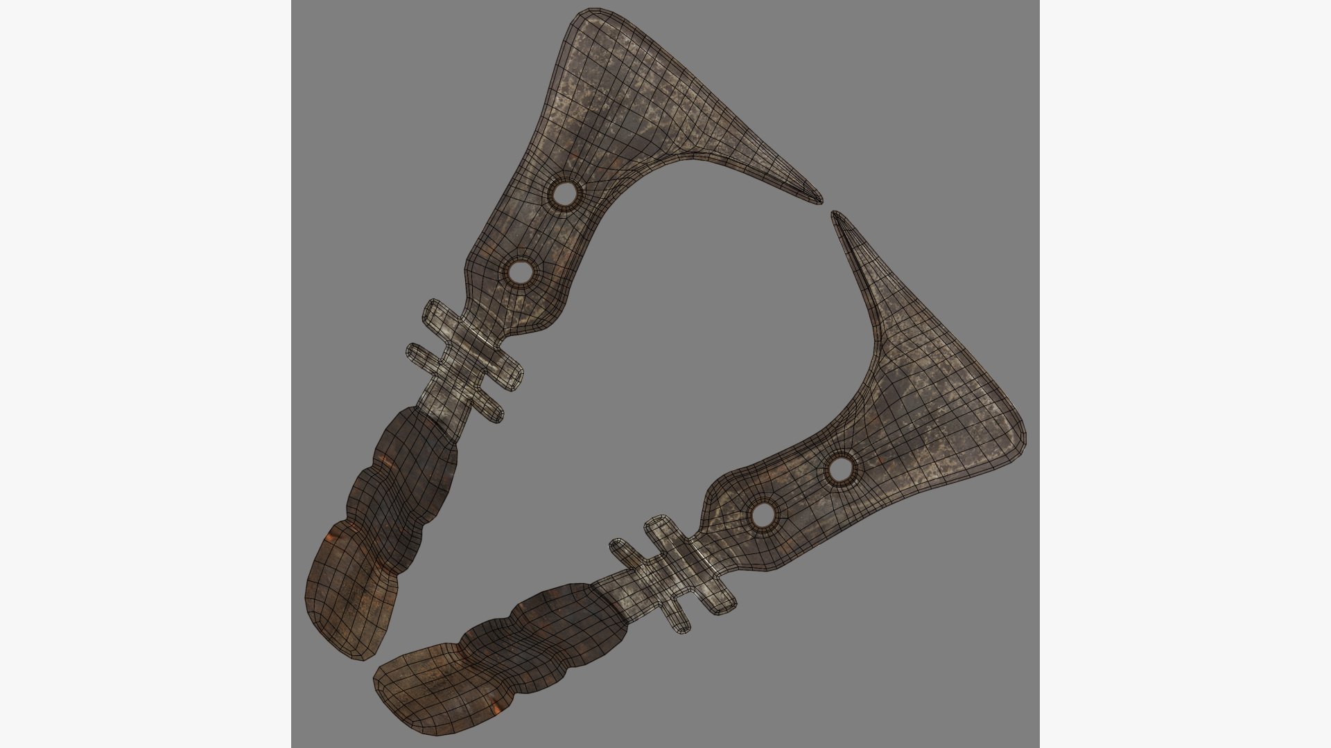 Mangbetu Trombash Knife Variation B 3D Model - TurboSquid 1910613