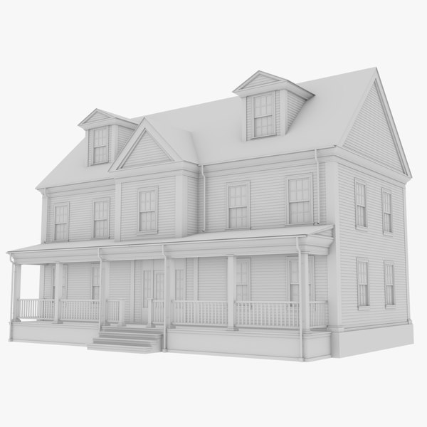 Colonial House 3D Models for Download | TurboSquid