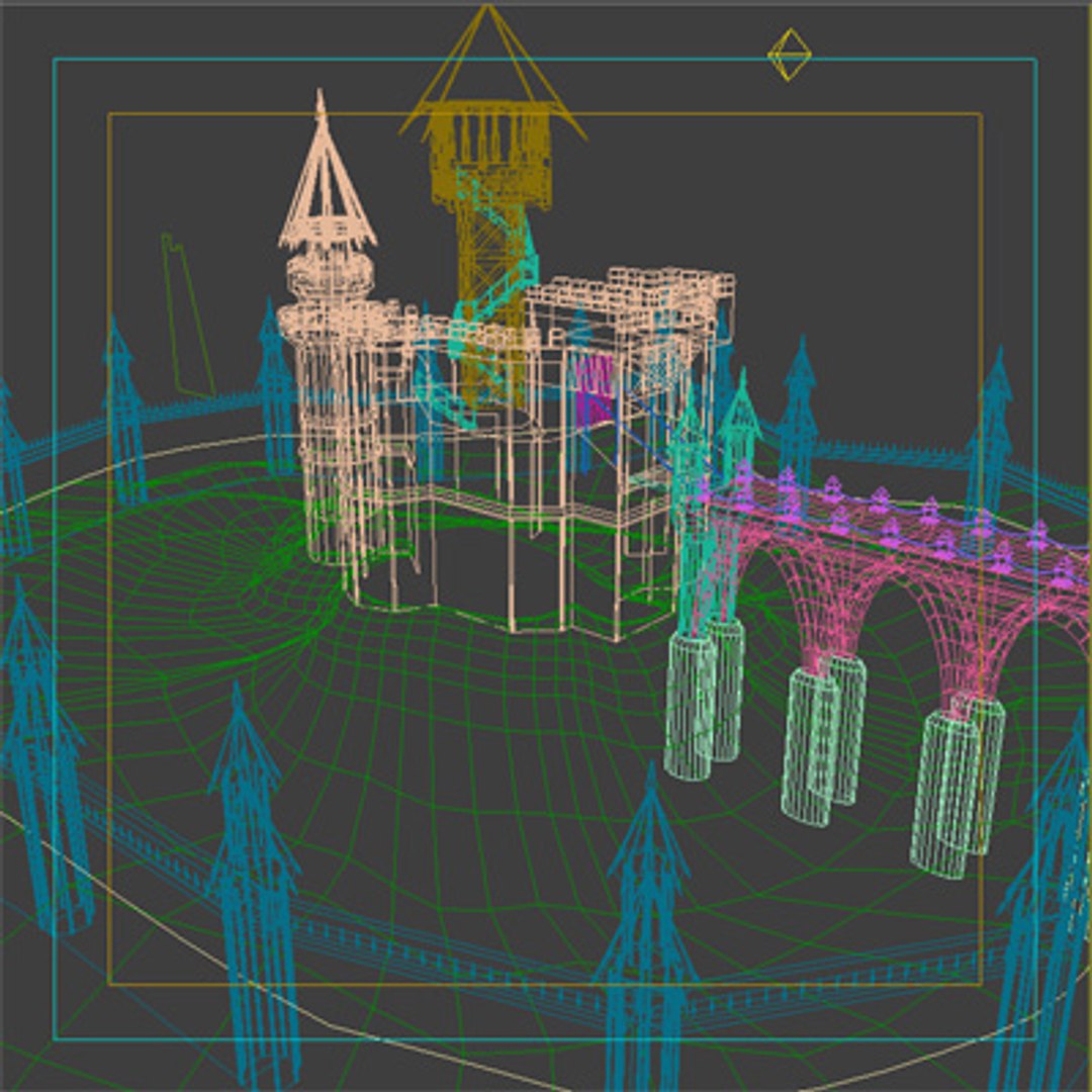 Maya Fantasy Medieval Castle Wall