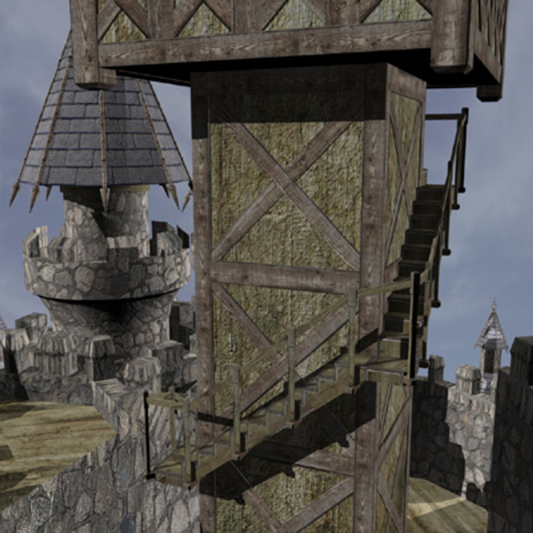 Maya Fantasy Medieval Castle Wall