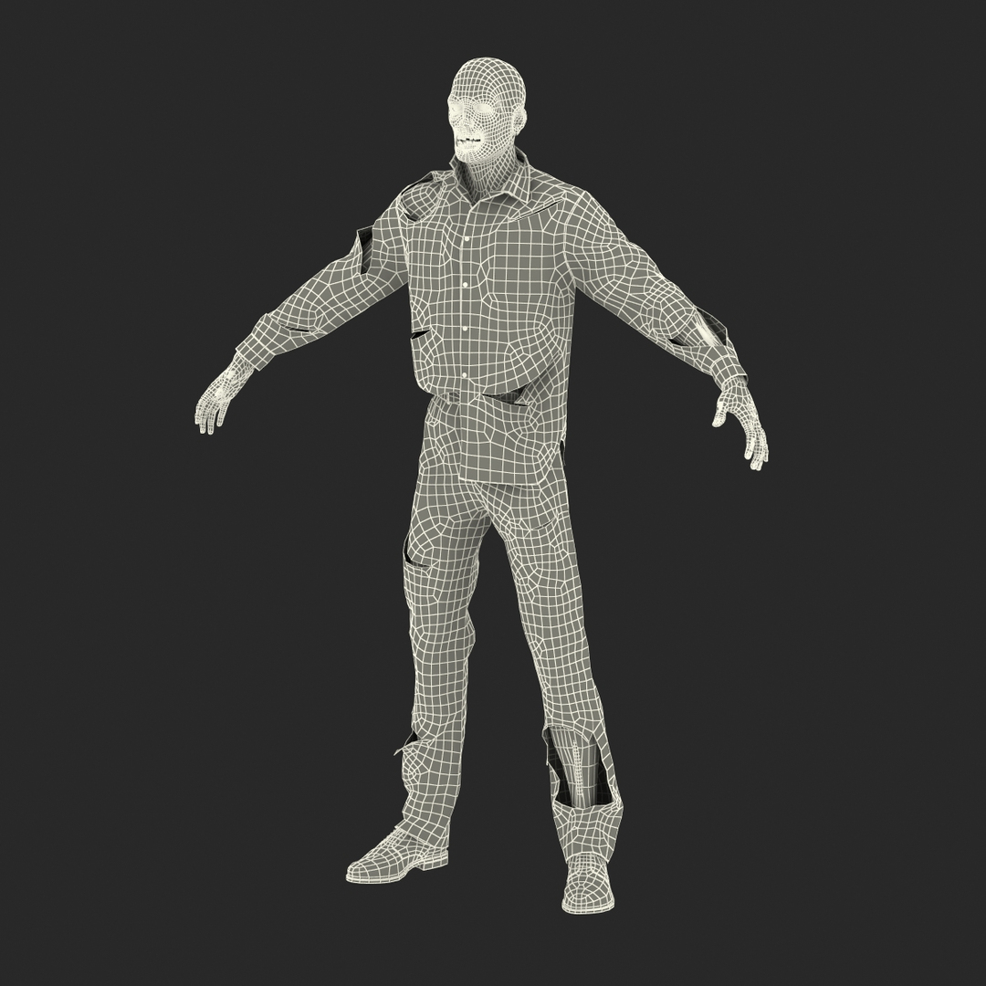 3d zombie rigged modeled model