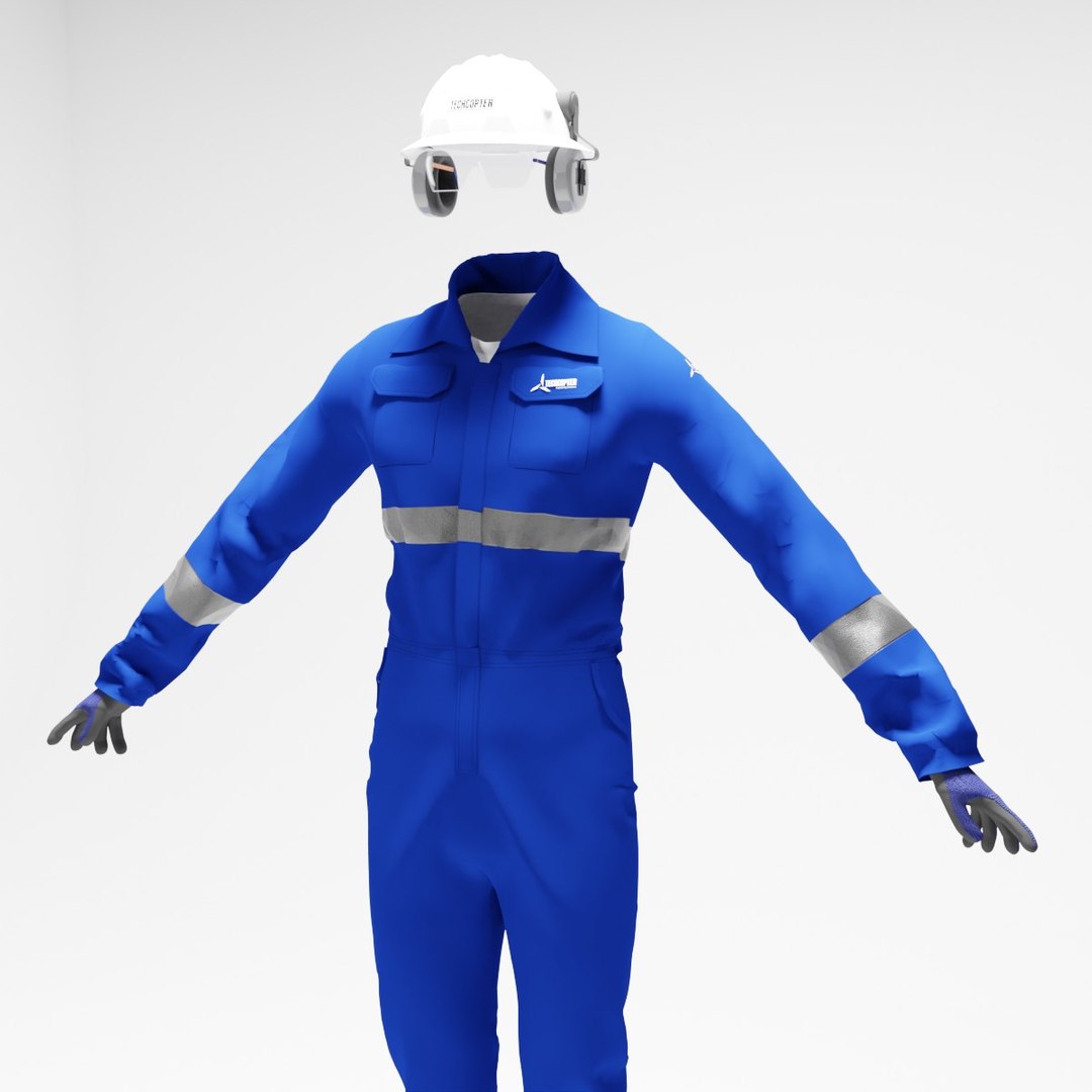 Oil And Gas Worker Uniform With Safety Equipments Model - TurboSquid ...