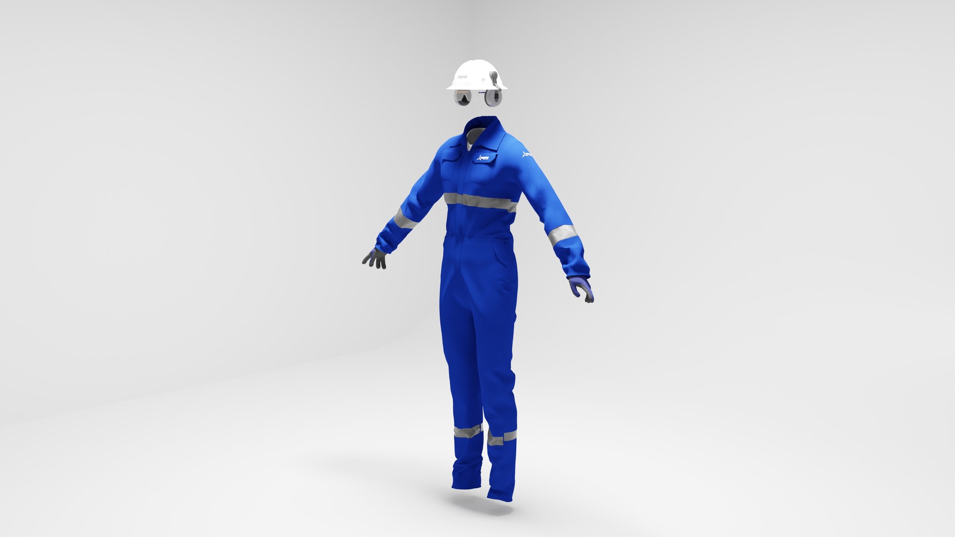 Oil And Gas Worker Uniform With Safety Equipments Model - TurboSquid ...
