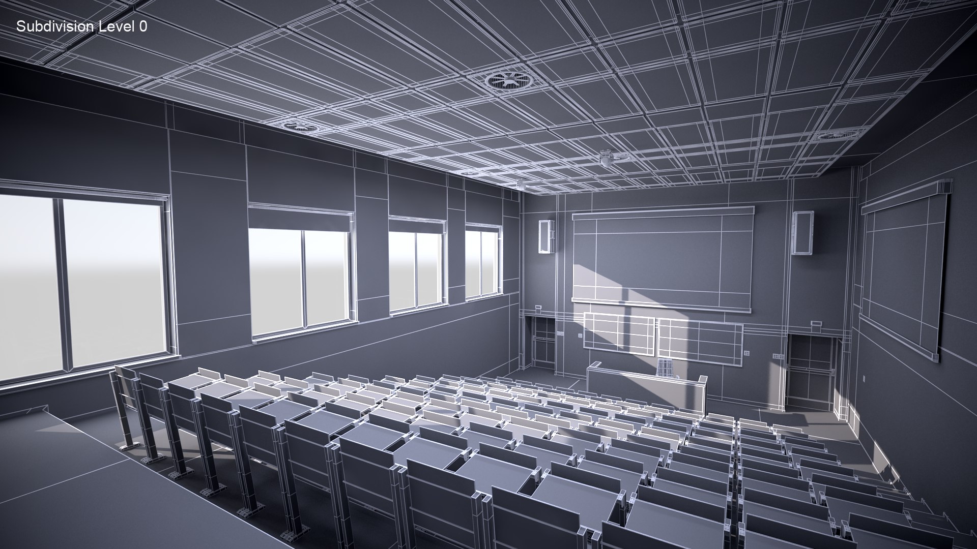 Lecture Hall Scene 3D Model - TurboSquid 1496088