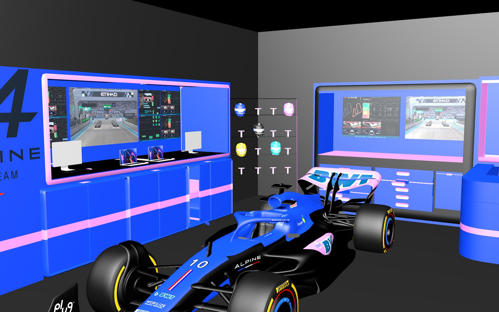 3D Model Garage Formule 1 Alpine - TurboSquid 2156740