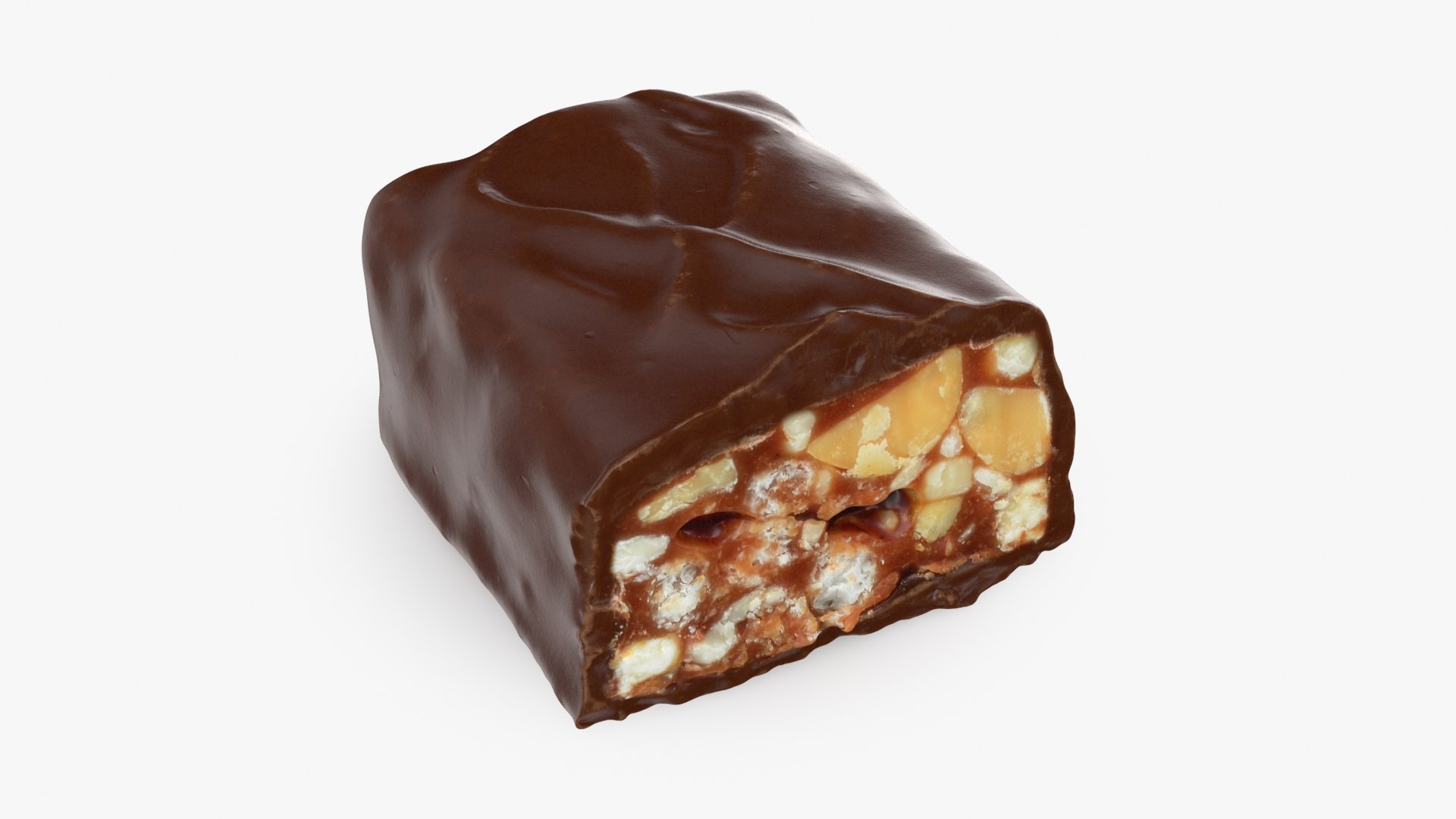 3D Snickers Almond Dark Chocolate Bar Cut - TurboSquid 2192469