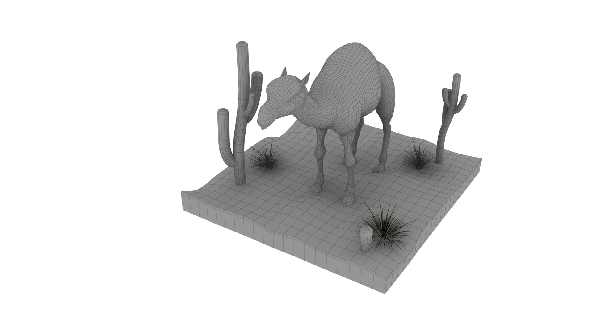 3D Camel Desert Cactus Sand - TurboSquid 1425390