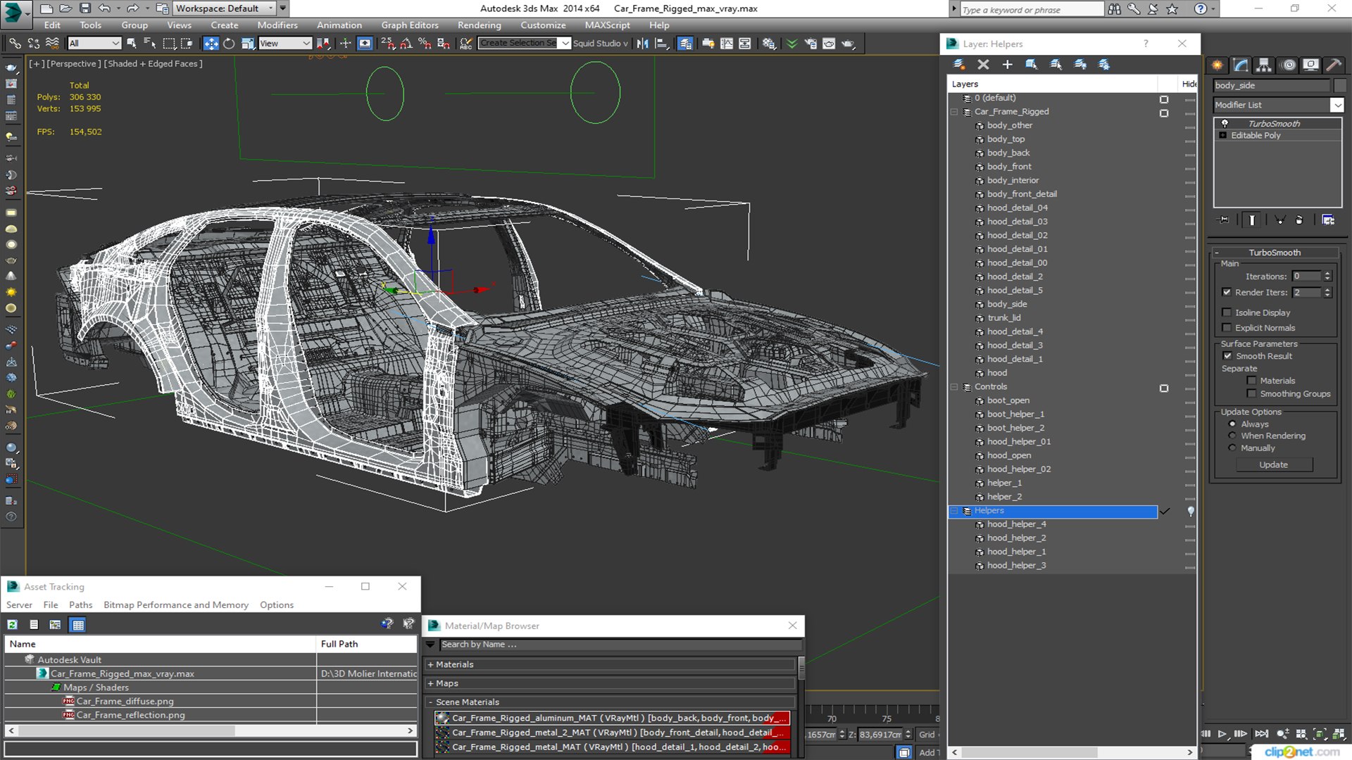 3D Car Frame Rigged - TurboSquid 2212780