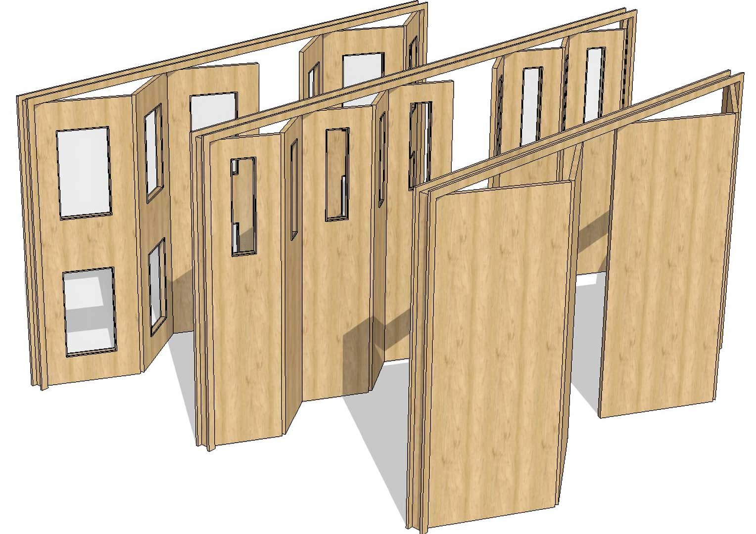 Fully Parametric Double Opening Bi-Fold Doors 3D Model - TurboSquid 2058354