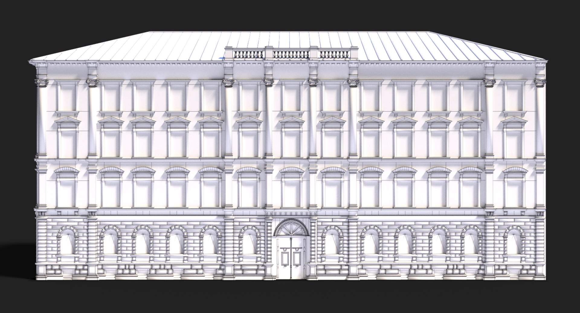 3D european neoclassical house building model - TurboSquid 1260352