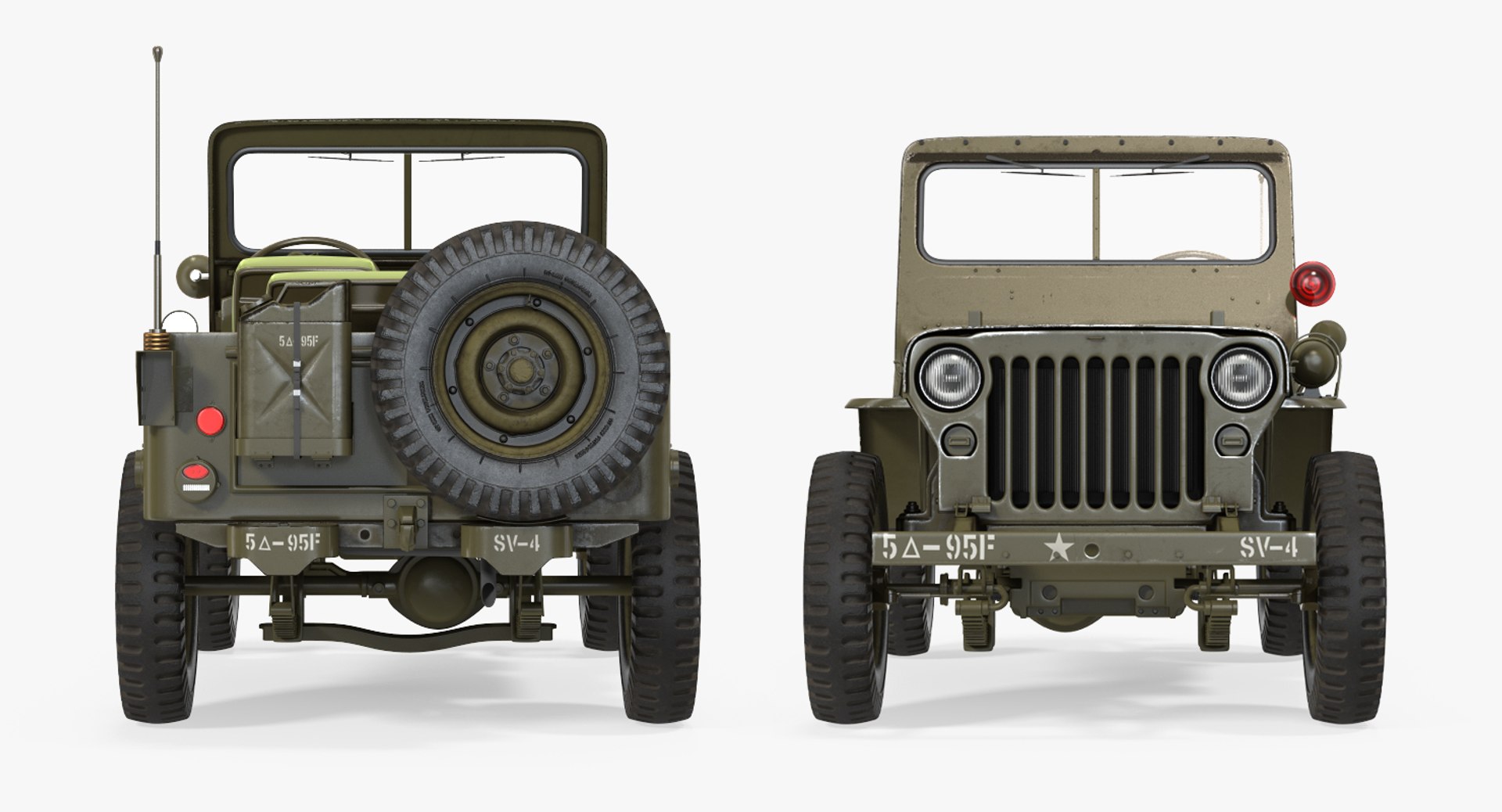 3d Jeep Willys 1944 Ambulance Model