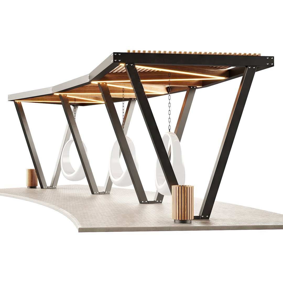 Pergola With Swings Benches 3D Model 3D Model - TurboSquid 2192139