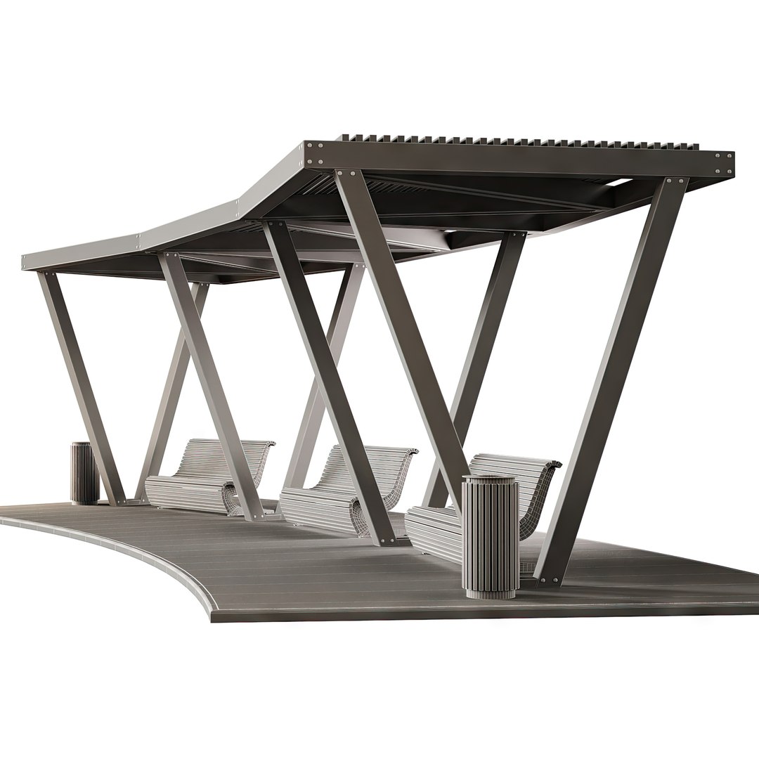 Pergola With Swings Benches 3D Model 3D Model - TurboSquid 2192139