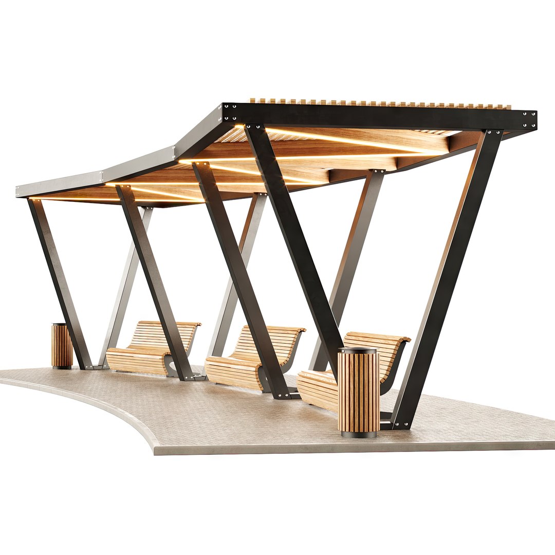 Pergola With Swings Benches 3D Model 3D Model - TurboSquid 2192139