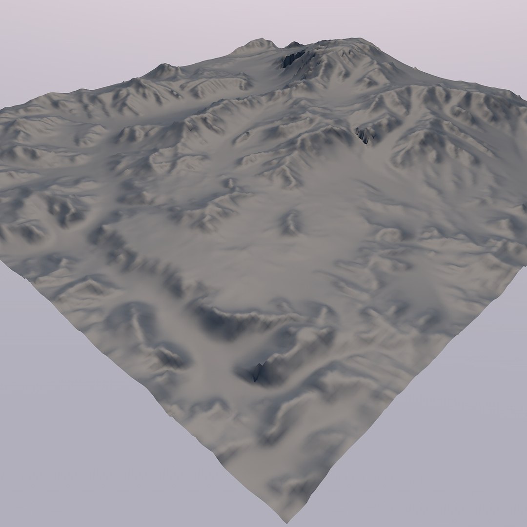 Snowy terrain 3D model - TurboSquid 1260265