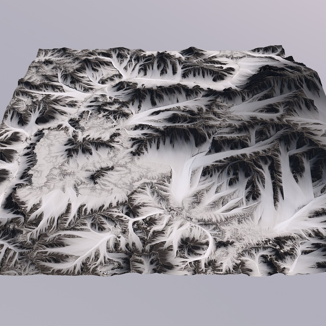 Snowy terrain 3D model - TurboSquid 1260265