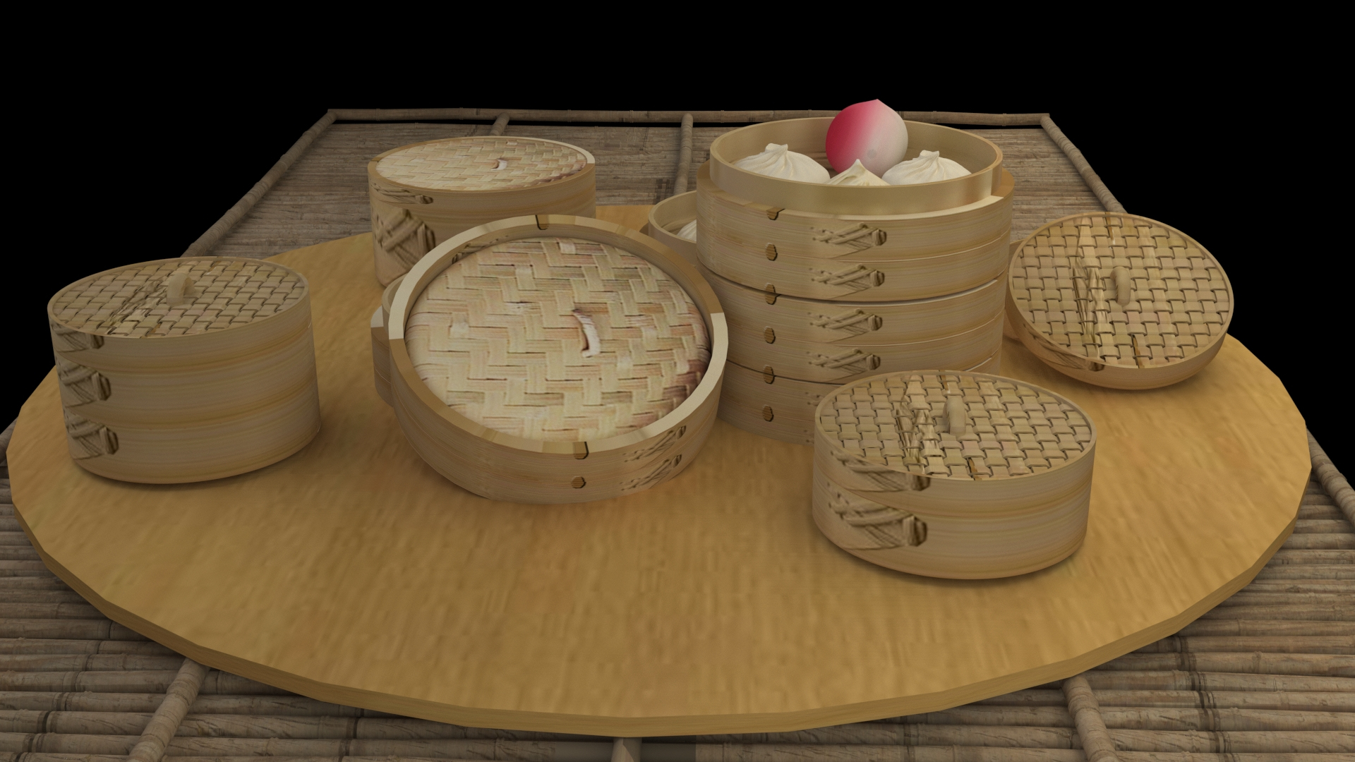 3D Dim Sum Bamboo Model - TurboSquid 1668057