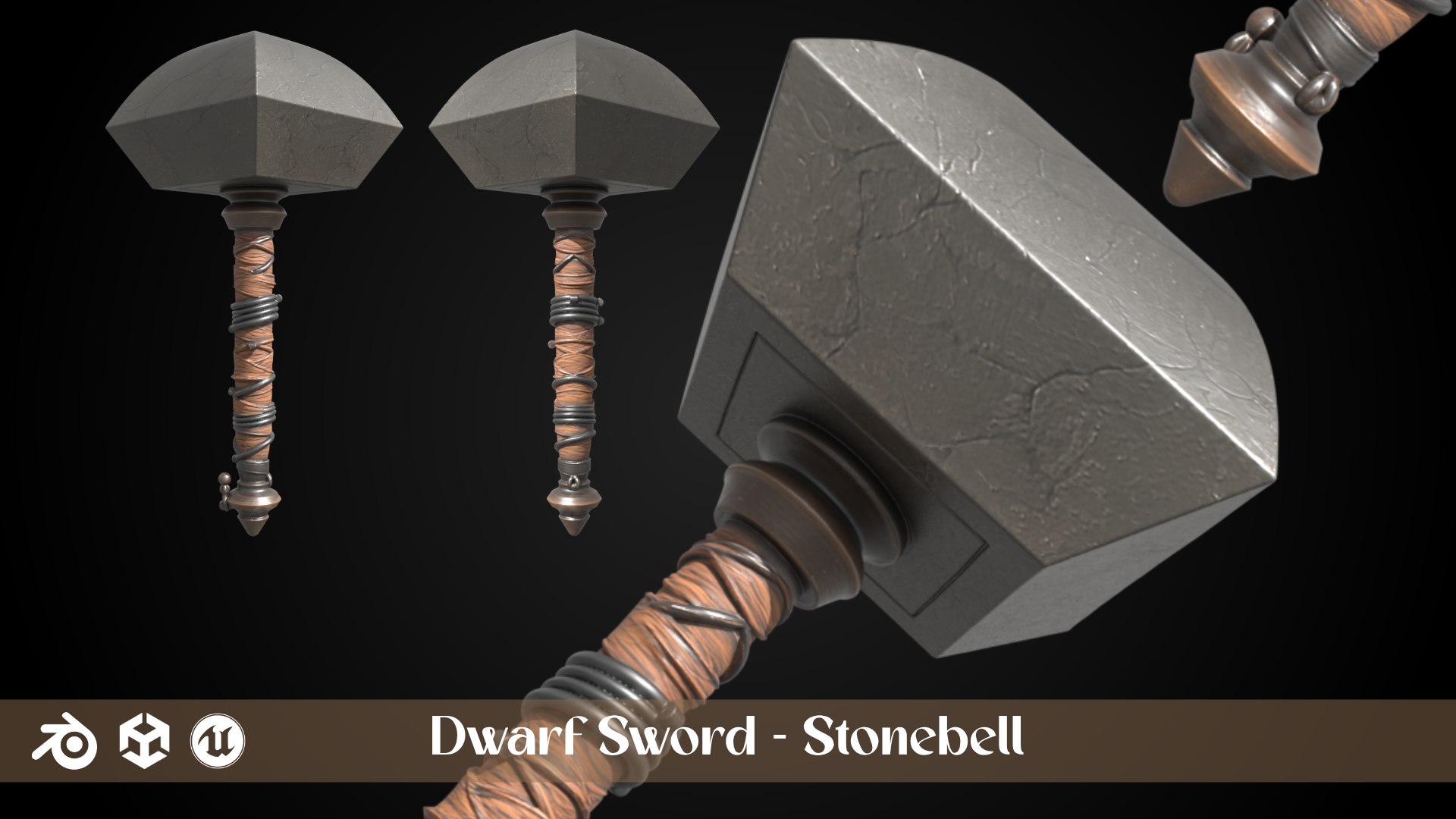 Stylized Sword - Dwarf Sword Pack 3D Model - TurboSquid 2438691