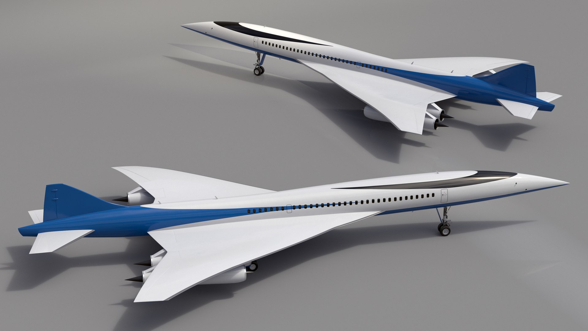 3D Model Supersonic Passenger Jet Rigged - TurboSquid 2268647