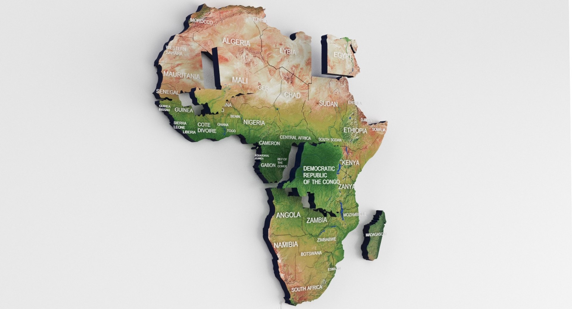 3D Proposals Africa Maps Color Model - TurboSquid 1385223