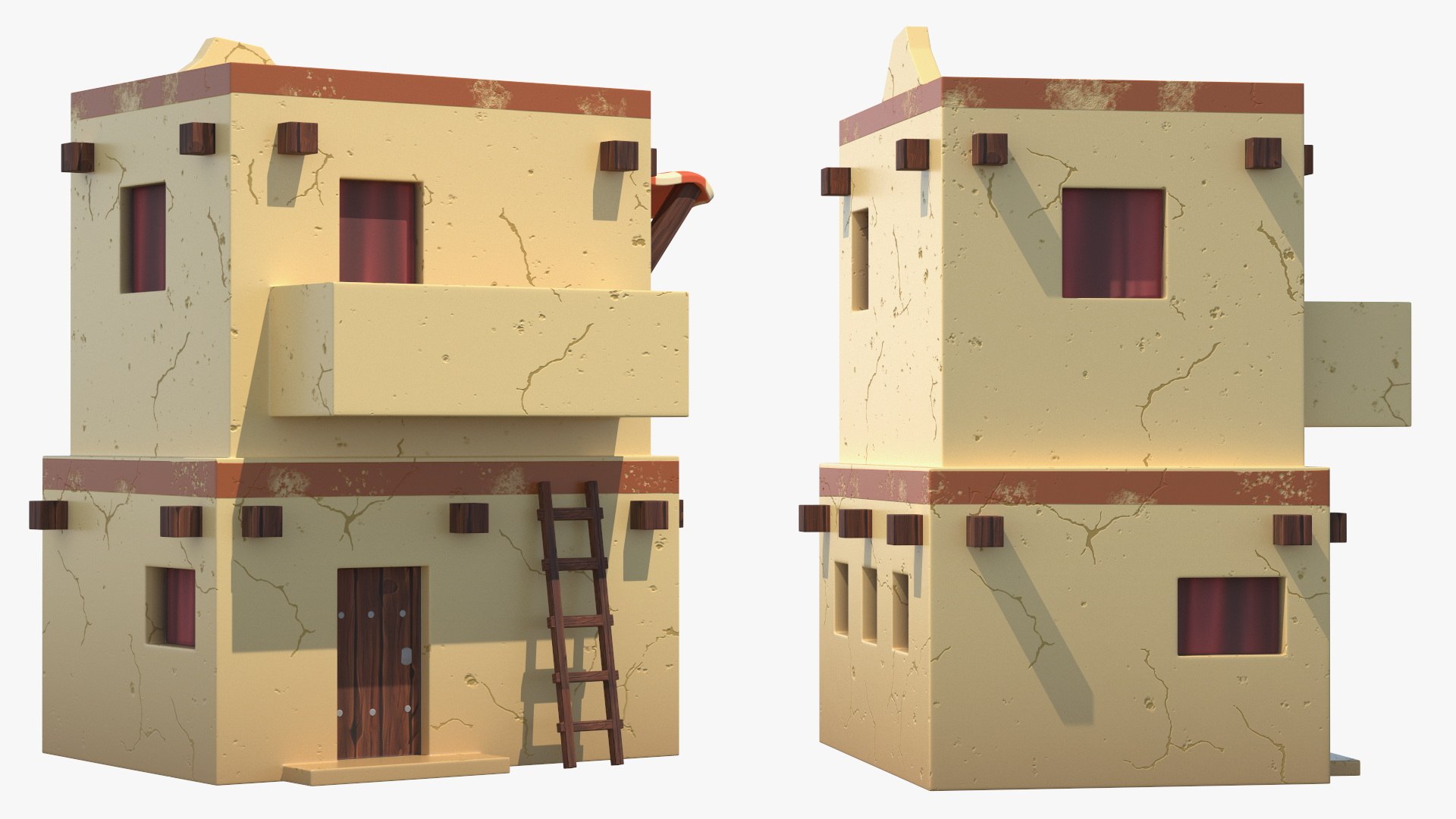 Stylized Arabian Buildings Collection 2 3D Model - TurboSquid 2299500