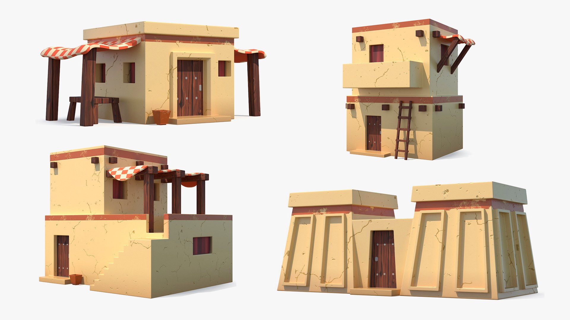 Stylized Arabian Buildings Collection 2 3D Model - TurboSquid 2299500
