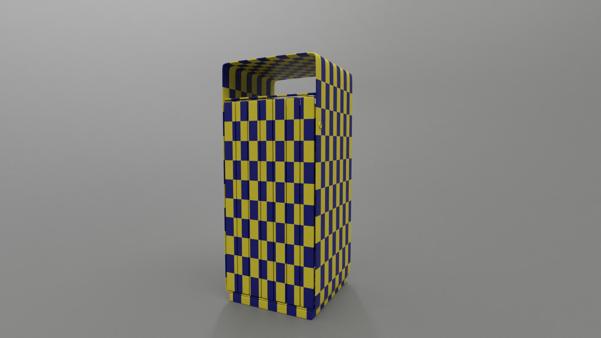 Modern Timber Metal Street Bin - 4K Textures Game-Ready PBR 3D ...