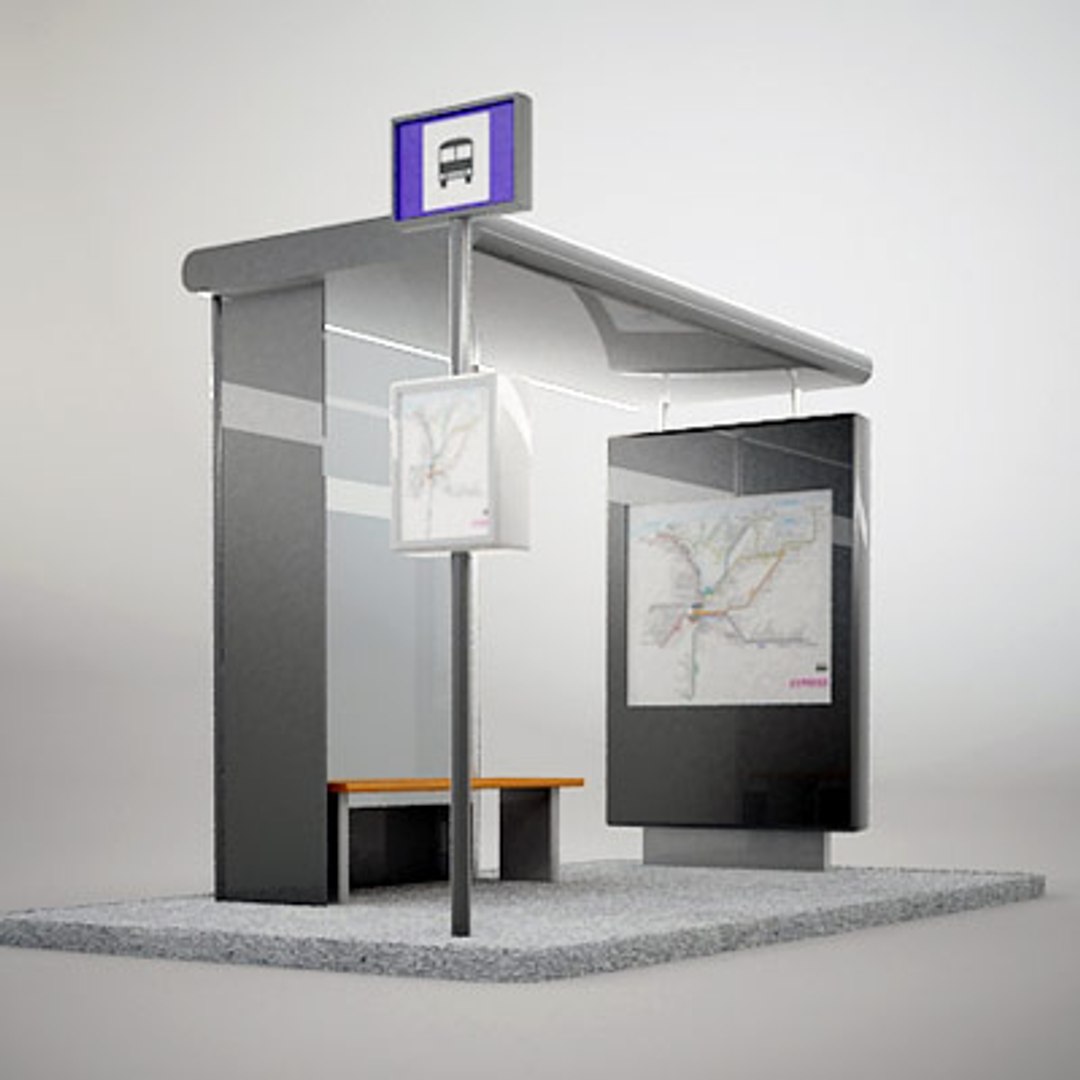 3d bus stop model