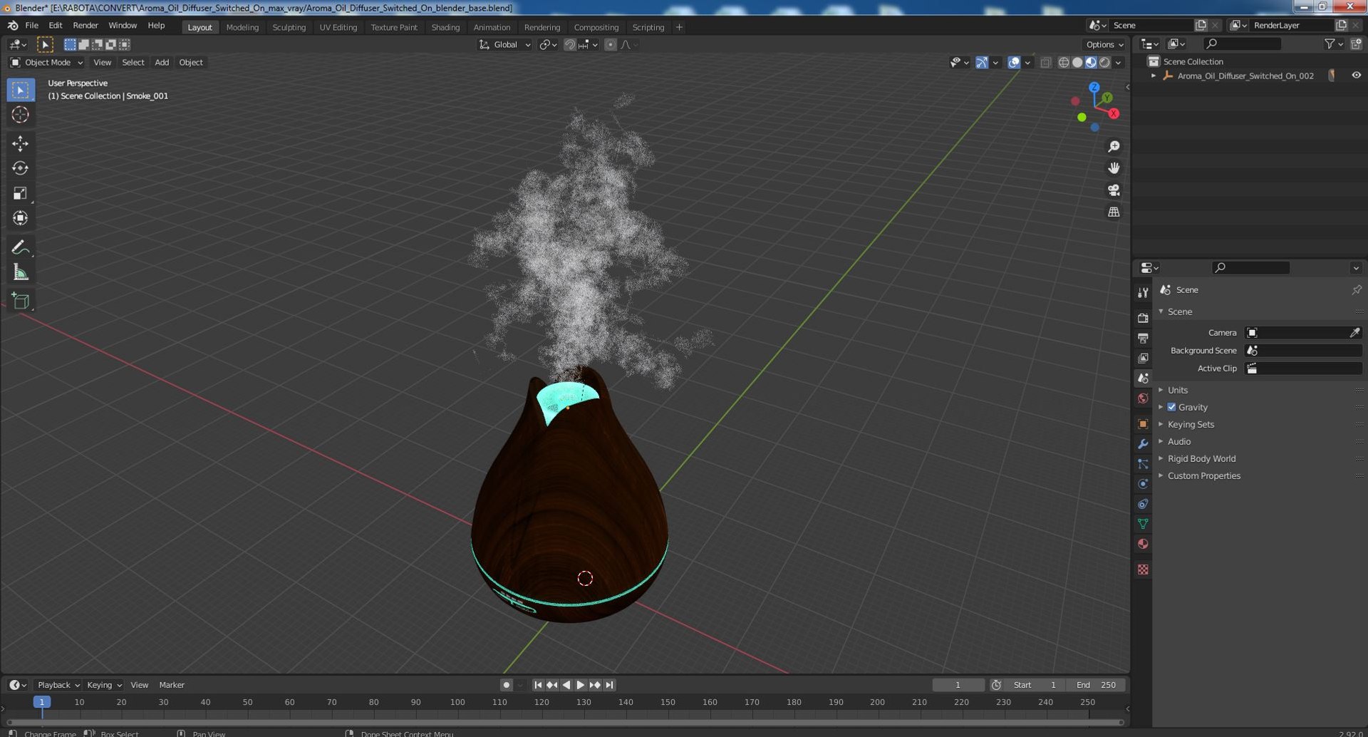 Aroma Oil Diffuser Switched On 3D Model - TurboSquid 2007255